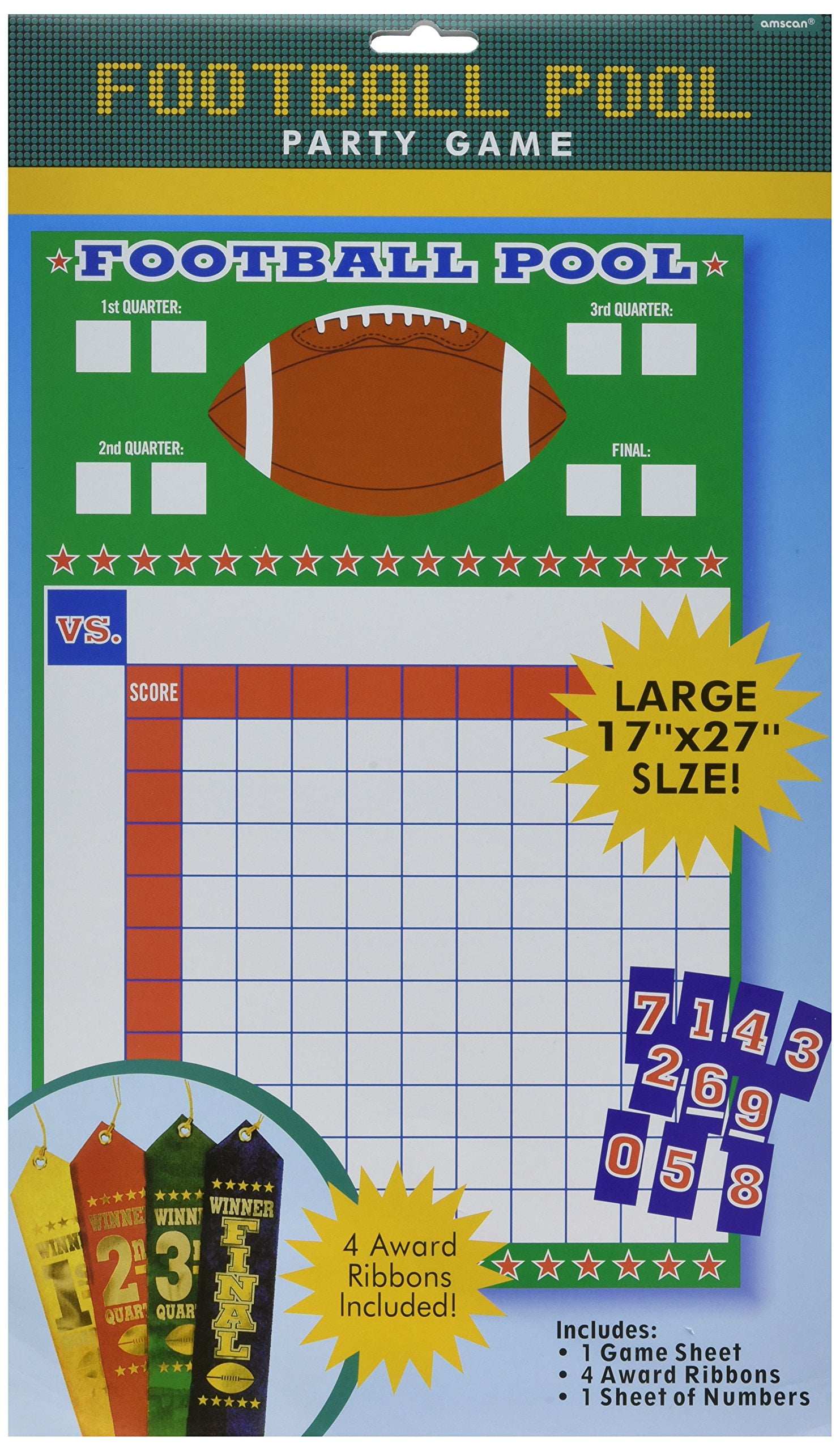 Amscan Football Frenzy Birthday Party Game Sheet with Ribbons Activity ...
