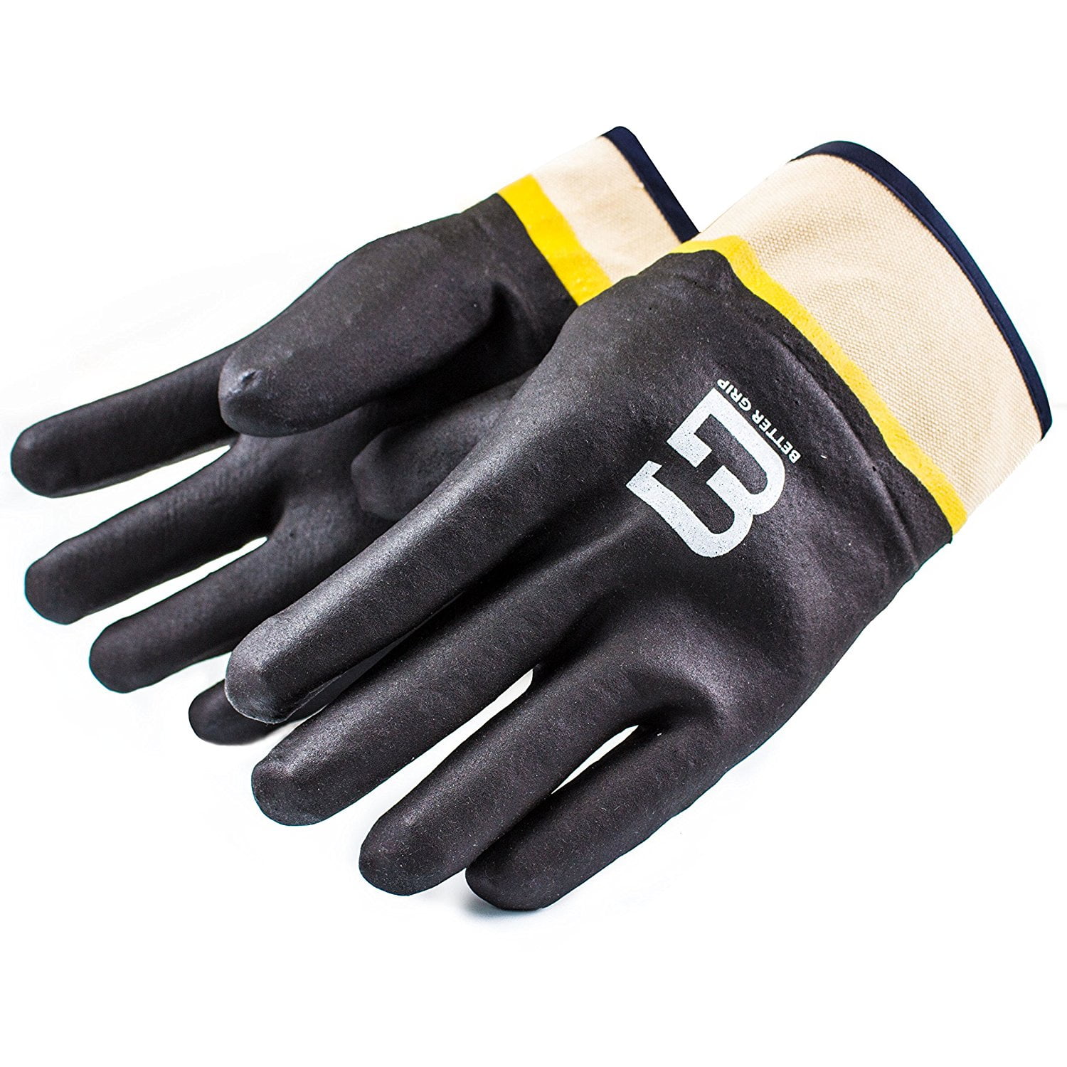 Better Grip Black PVC Glove Safety Cuff For Garbage pick up and oil ...