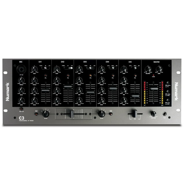 NEW! NUMARK C3USB 5 Channel 19" Mobile DJ Rack Mixer w/ 2 USB Ports & 3 ...