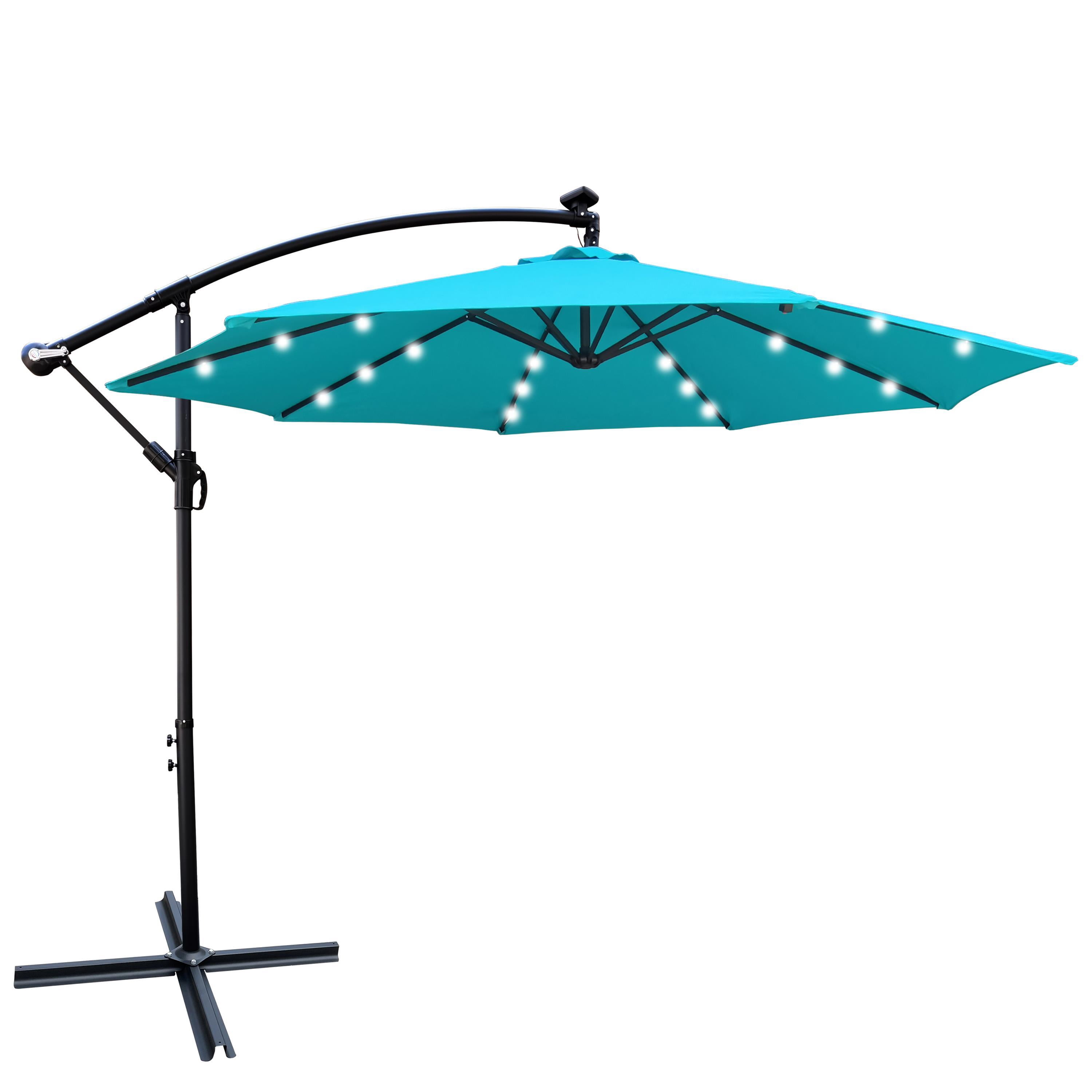 UBesGoo 10ft Patio Umbrella Solar Powered LED Lighted Sun Shade ...