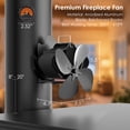 Easywave Wood Stove Fan Magnetic Pipe Heat Powered Fireplace Fan ...