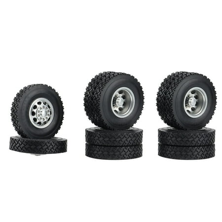 HEFEI，Metal Front & Rear Rim Hub With 22mm Rubber Tires For 1/14 Scania ...
