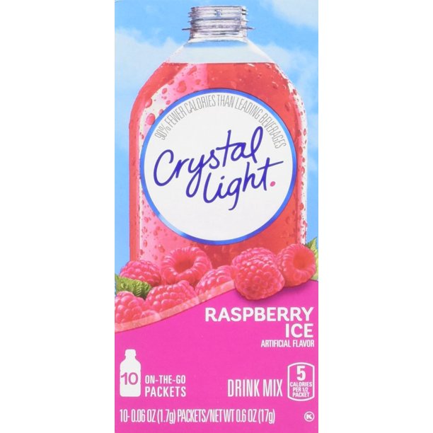 Crystal Light On The Go Raspberry Ice, 10-Packet Boxes (Pack of 4 ...