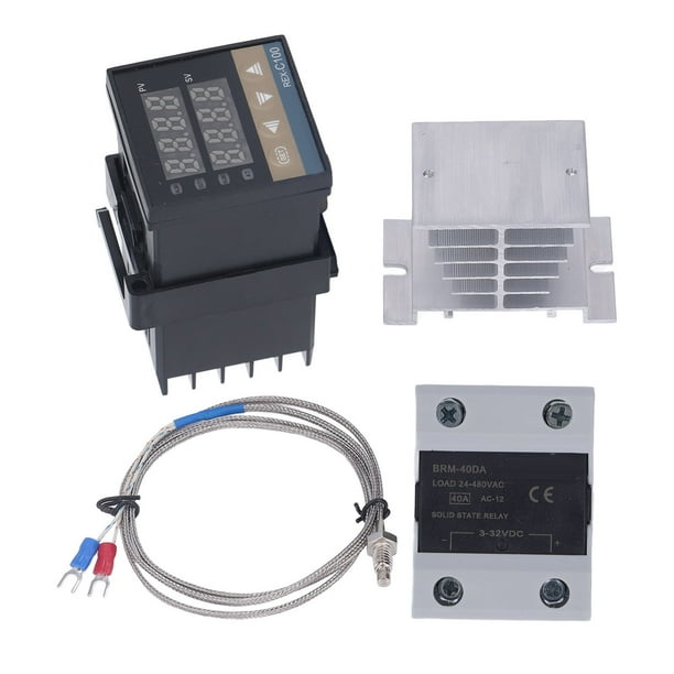 Digital PID Thermostat, K Thermocouple White Heat Sink PID Temperature ...