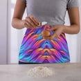 Abstract Art Half Waist Apron Blue Purple Yellow Gradient Flame Texture ...