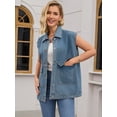 DARING DIVA Women's Button Down Oversized Sleeveless Utility Jean ...