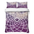 Abstract Flower Texture 3 Pieces Quilt Set,1 Quilt with 2 Shams,Purple ...