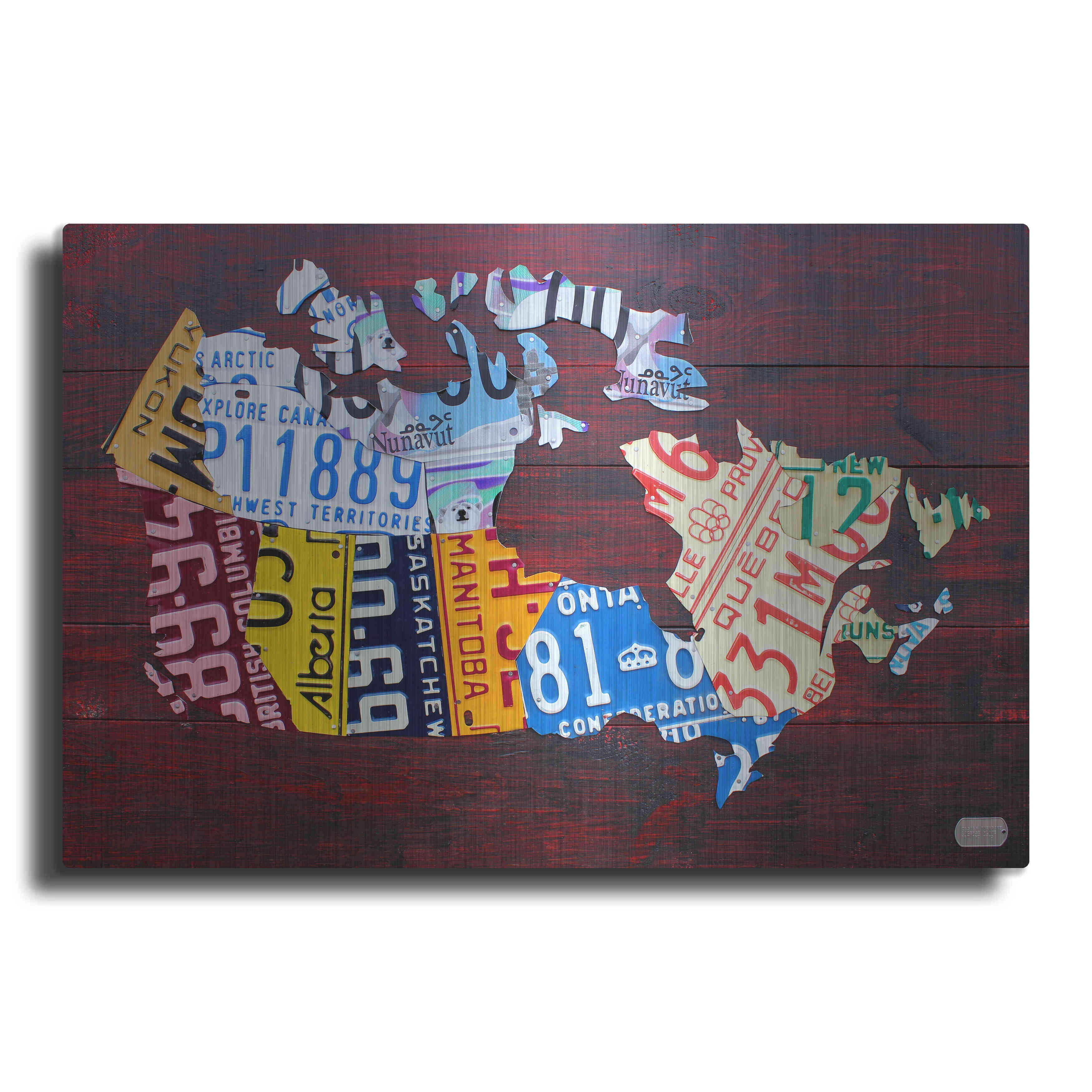 Luxe Metal Art 'Canada License Plate Map' by Design Turnpike, Metal ...