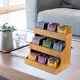 3-Tier Bamboo Tea Bag And Coffee Pod Organizer - Space-Saving Storage ...