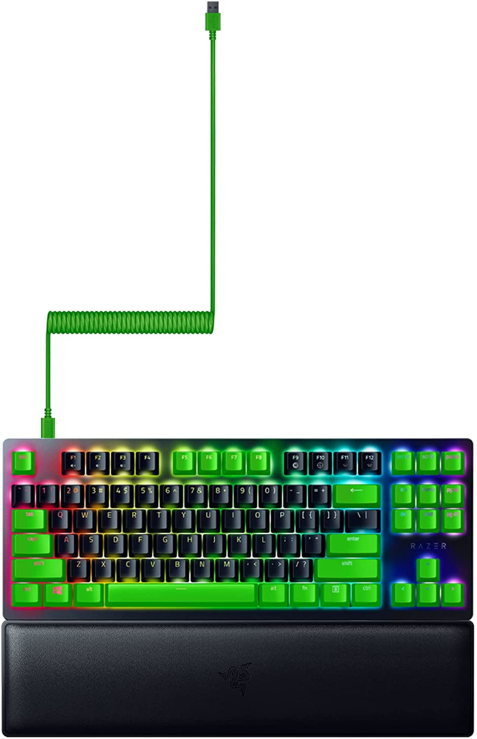 Razer Huntsman V2 TKL Gaming Keyboard Bundle: PBT Keycap Set + Coiled ...