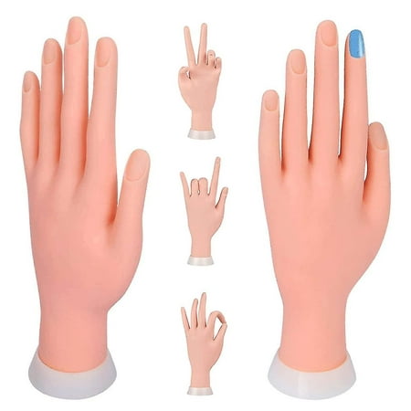 5 Pcs Bendable Rubber Prosthetic Hand Manicure Practice Tool Suitable ...