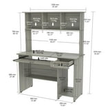 Inval Traditional Computer Desk and Hutch with Drawer, Multiple Colors ...