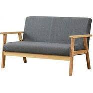 Transitional Light Gray Linen-like Fabric Sofa and Loveseat FOA ...