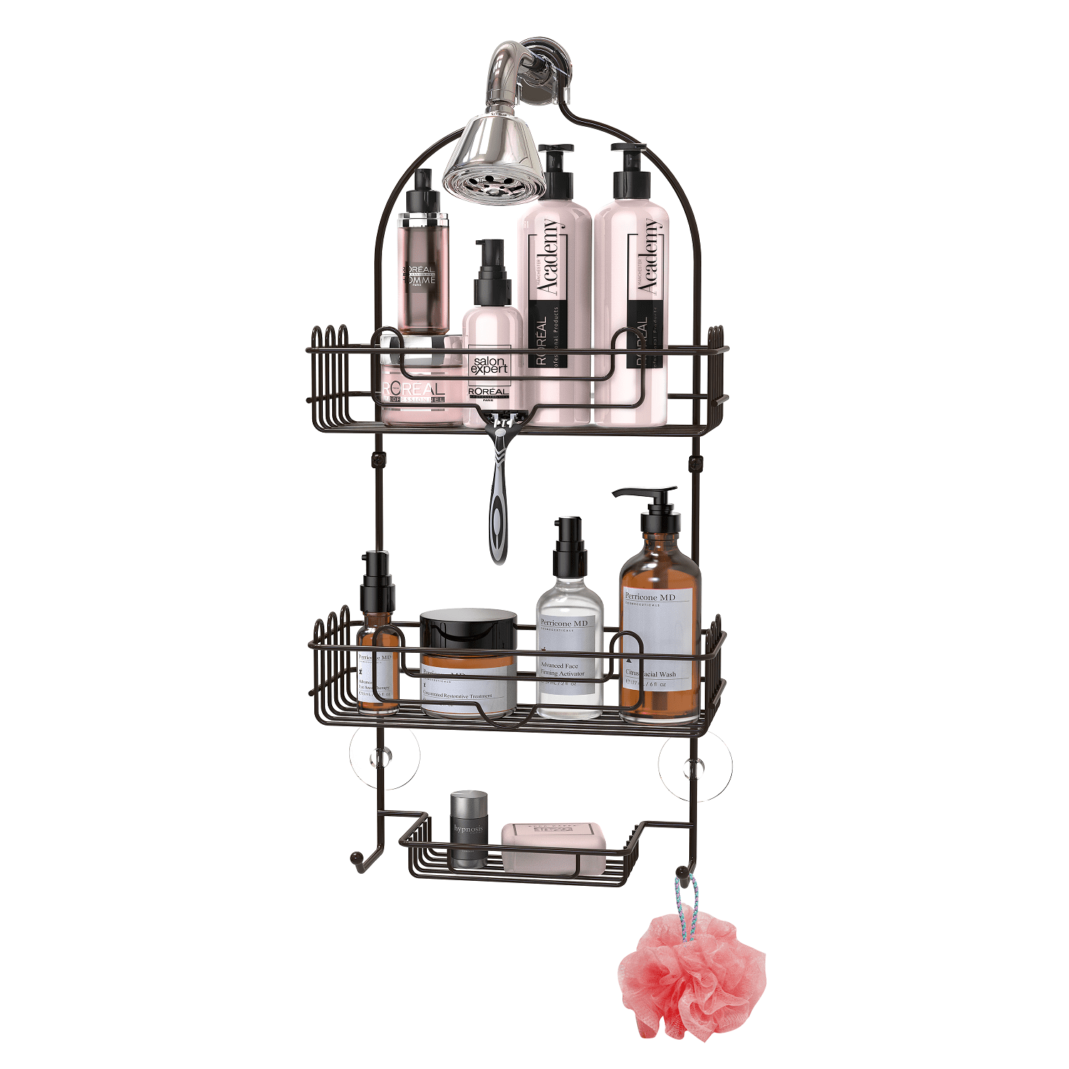 Hanging Shower Rack Over Shower Head, Auledio Bronze Metal Bathroom ...