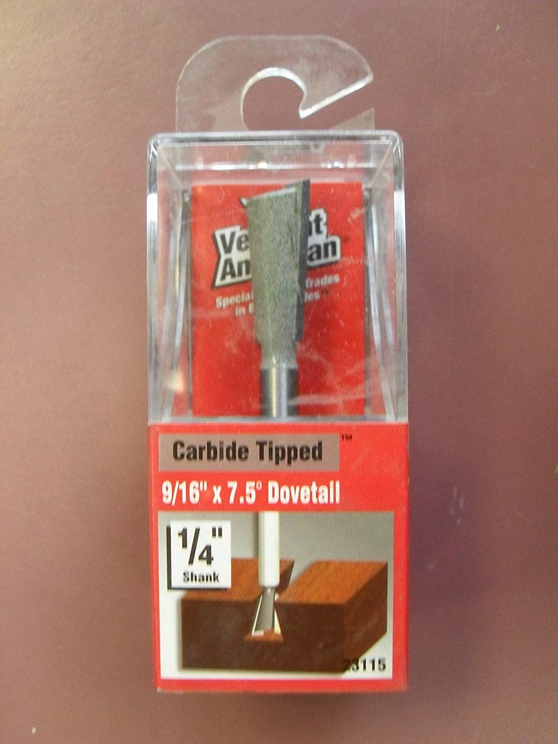 Vermont American 23115 9/16-Inch by 7.5-Degree Carbide Tipped Dovetail ...