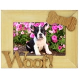 Isaac Jacobs Natural Wood Sentiments Dog Woof! Picture Frame, 4x6 inch ...
