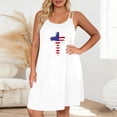 aohooy Women's Patriotic American Flag Dresses Spaghetti Strap Summer ...