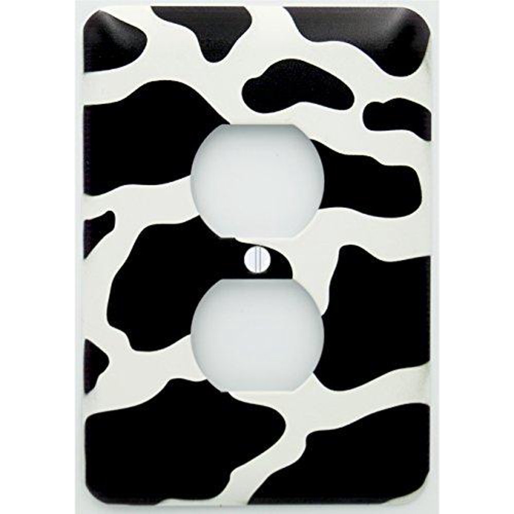 Black and White Cow Print Metal Light Switch Plate and Outlet Covers ...