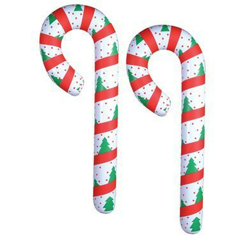 ( 2 Pack ) New Festive Inflatable Candy Cane 44" Blow Up Yard Lawn ...
