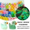 200Pcs Resin Mini Duck Miniature Figurines Ornaments Colorful Duck ...