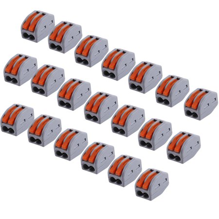Garosa Terminal Block, Cable Connector, 20pcs 2/3/5 Way Reusable Spring ...
