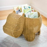 Kaplan Early Learning Hippo Washable Wicker Floor Basket - Walmart.com