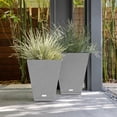 Veradek Nobleton Indoor/Outdoor Wide Square Planter (Light Grey, 18 ...
