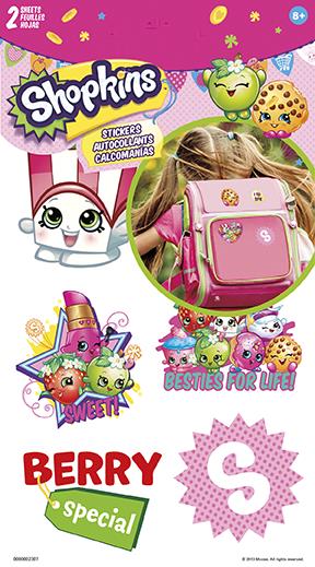 Shopkins Tyvek Stickers - 2 Sheet - Walmart.com