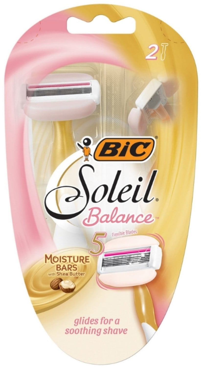 Bic Soleil Balance Moisture Bars Shea Butter Disposable Razors, 2ct, 2 ...