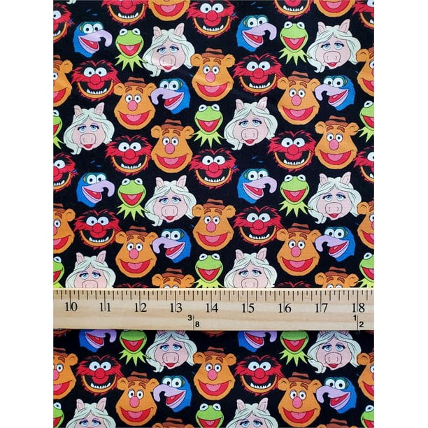 100% Cotton Fabric "Muppet Monsters, Black Background" Print / 45" Wide ...