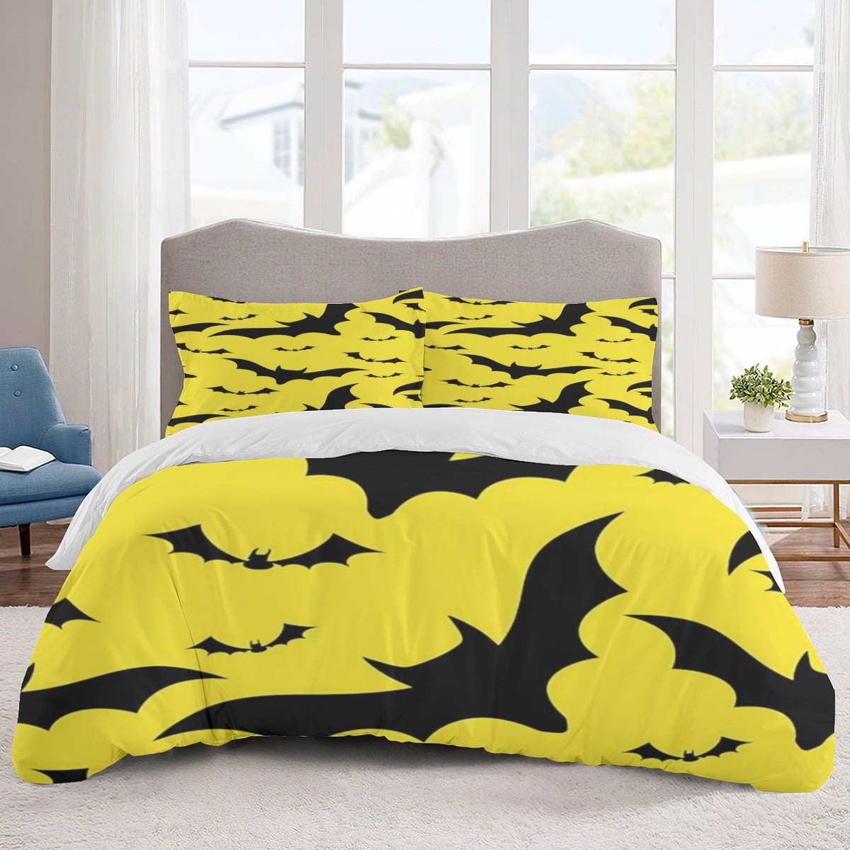 Batman Bedding Sets Cartoon Duvet Cover Lightweight 3 Piece Bet Sets ...