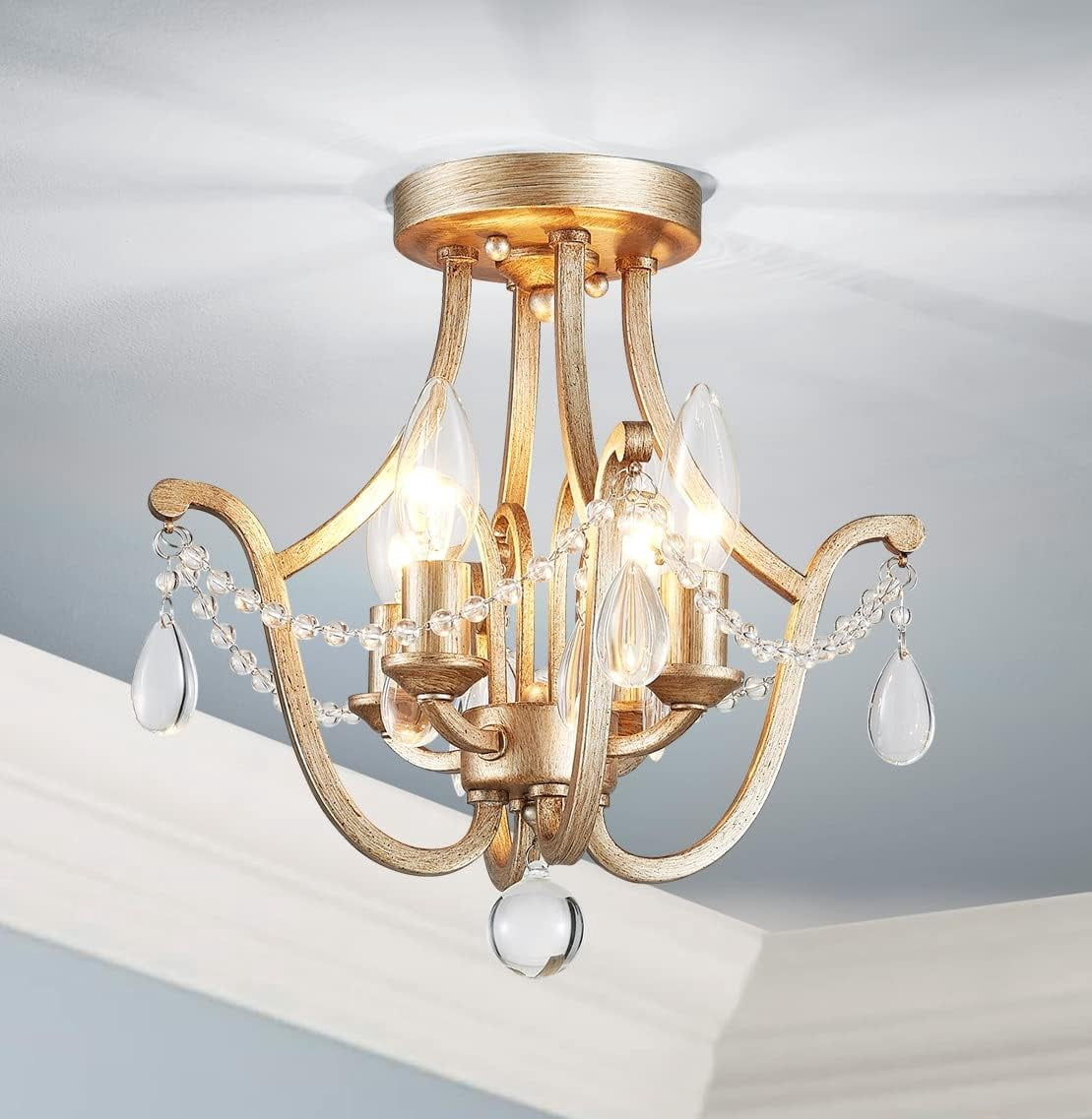 LIGHTING CL032 Flush Mount Ceiling Light Fixture, Mid-Century Modern ...