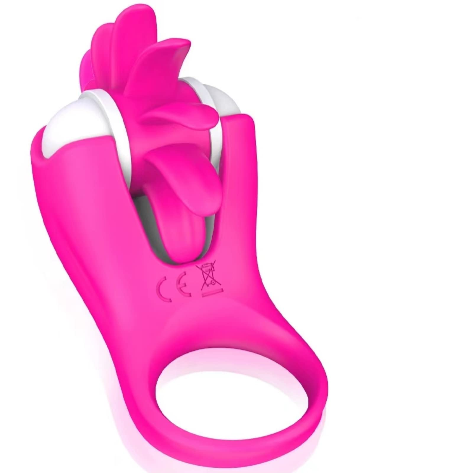 9 Vibrate Modes Licking Double Ring Sperm Locking Ring Contraceptive