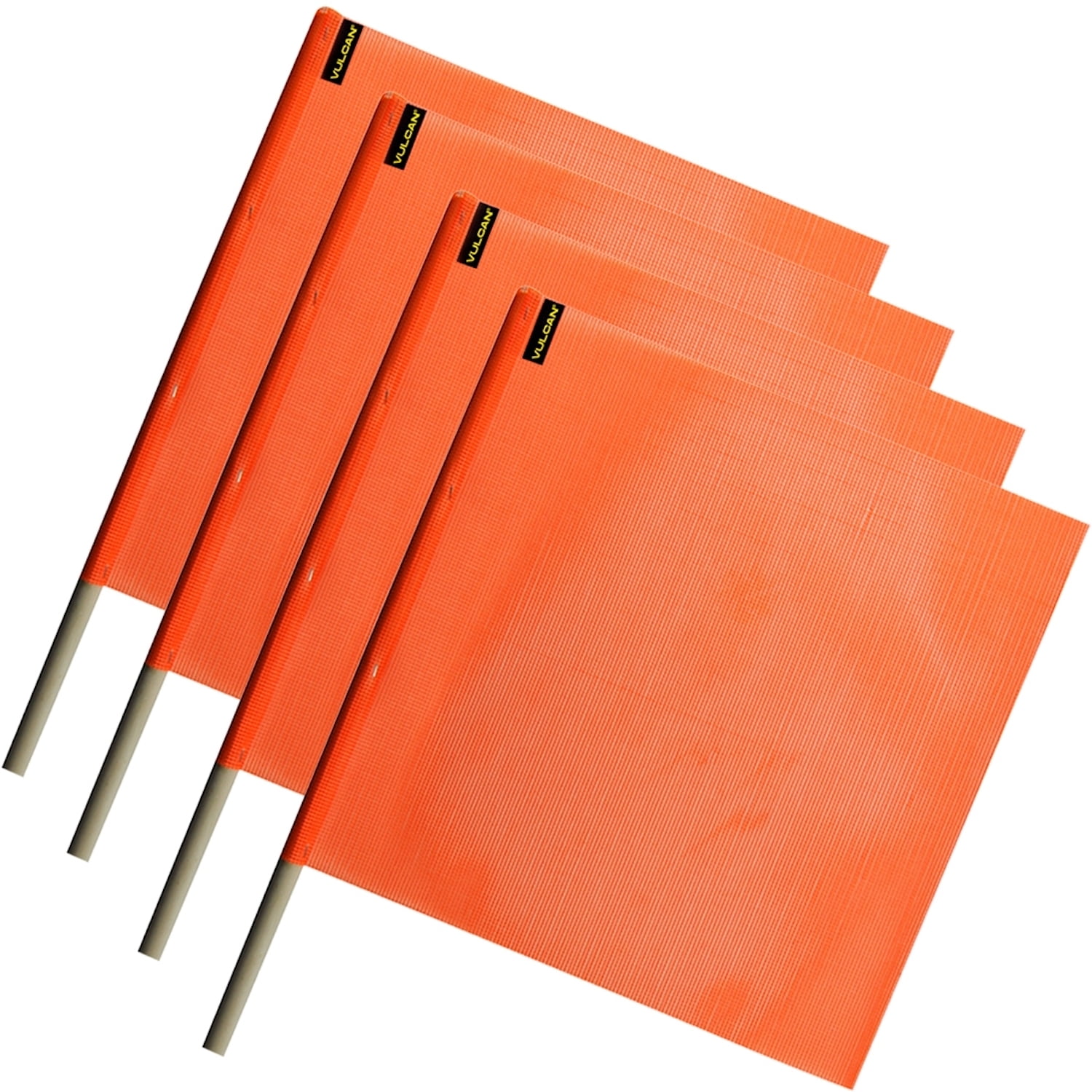 VULCAN Safety Flag with Dowel - Bright Orange - Vinyl Coated Nylon Mesh ...
