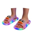 Boys Girls Flashing LED Light Up Slippers Kids Cartoon Open Toe Slides ...