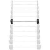 Philosophy Gym Rubber Fixed Barbell, 60 LB Pre-Loaded Weight Straight ...