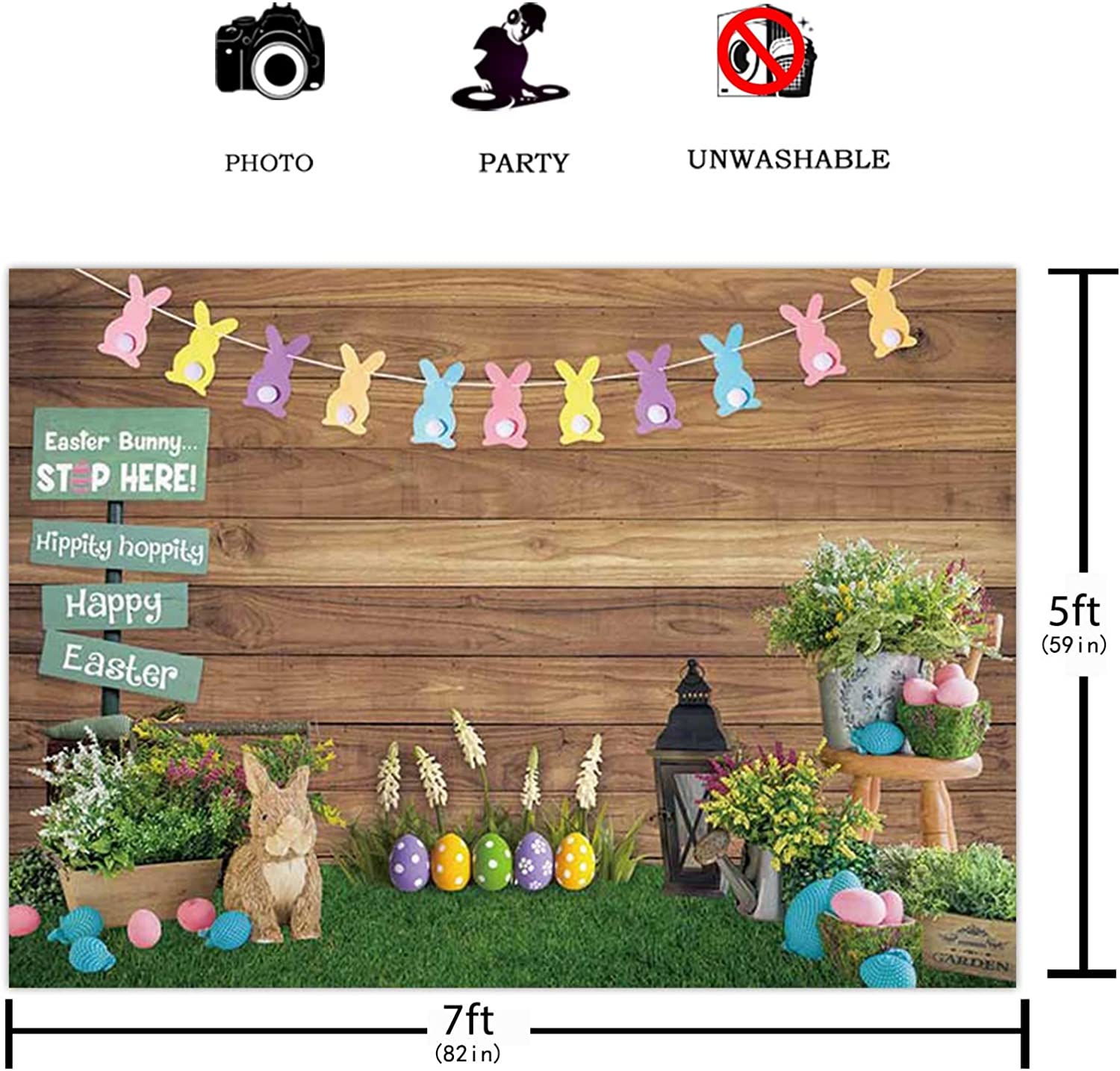 Easter Digital Background Easter stand Easter eggs JPG high res Easter bunny backdrop Drawing ...