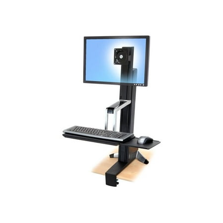 Ergotron WorkFit-S Single HD Sit-Stand Workstation Standing Desk ...