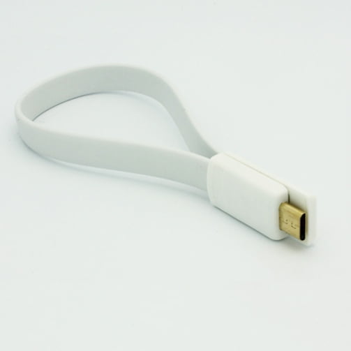 White Short Flat USB Cable Rapid Charger Sync Power Wire Micro-USB Data ...