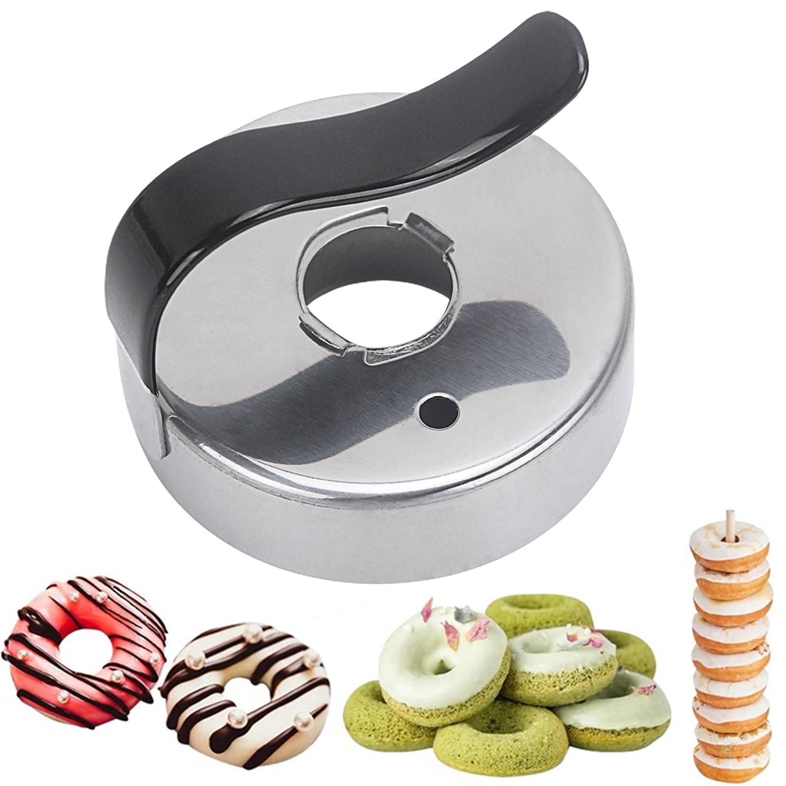 Hesroicy Stainless Steel Donut Mold with Handle - Multi-Purpose Fondant ...