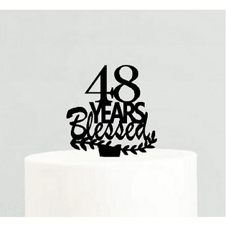 48th Birthday / Anniversary Blessed Years Cake Decoration Topper ...