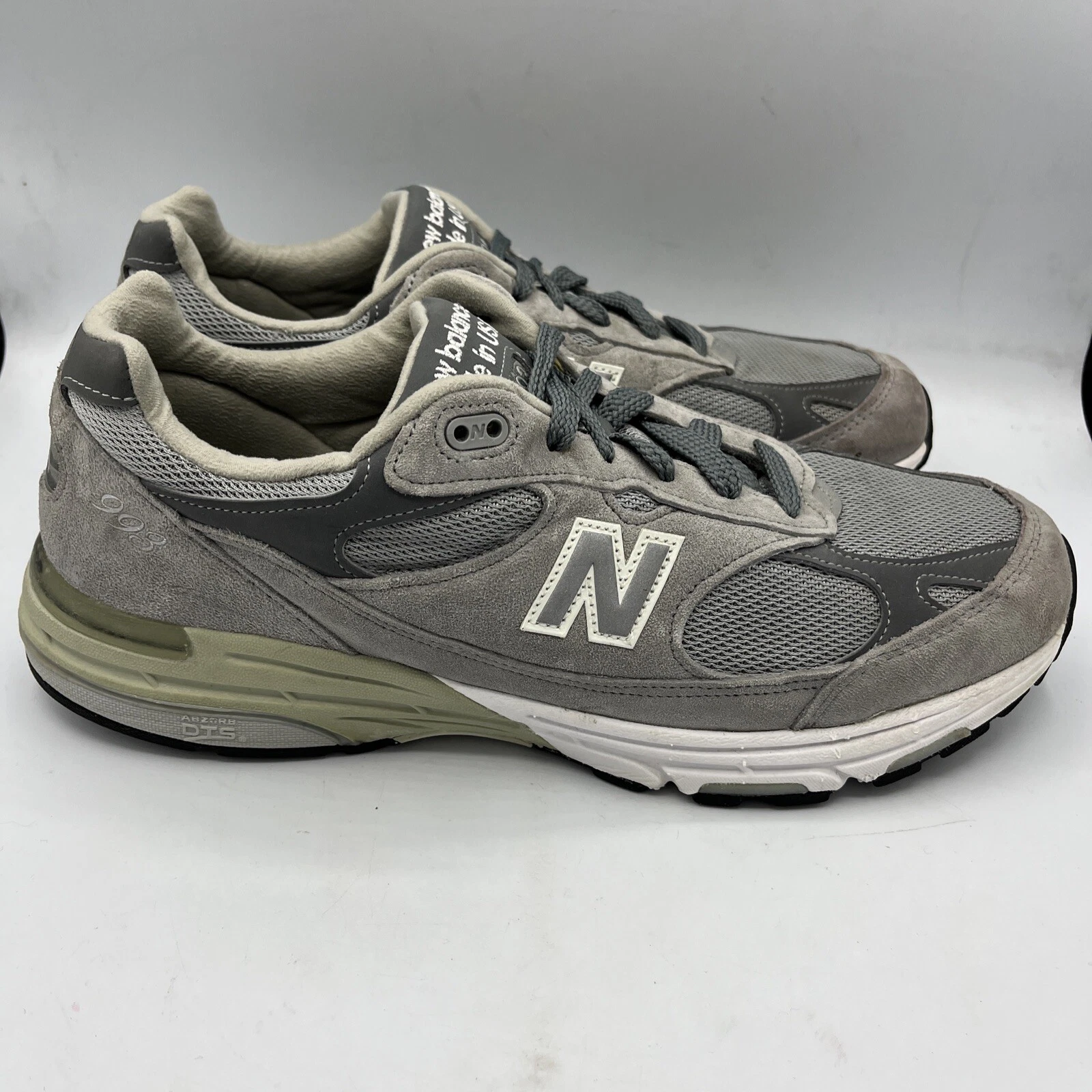 New Balance 993 Suede Athletic Shoes Made in USA Mens 12 Gray Lace Up ...