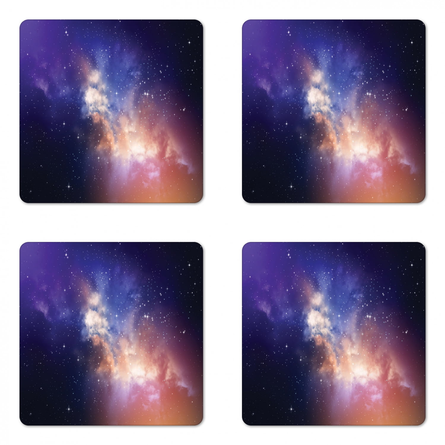 Space Coaster Set of 4, Stars in Sky Supernova Comet Constellation ...