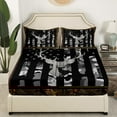 American Flag Bed Sheets Hunting Deer Theme Fitted Sheet Twin, Rustic ...