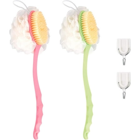 2 Pack Shower Body Brushes Back Scrubbers Bath Dry Brush Mesh Sponge ...