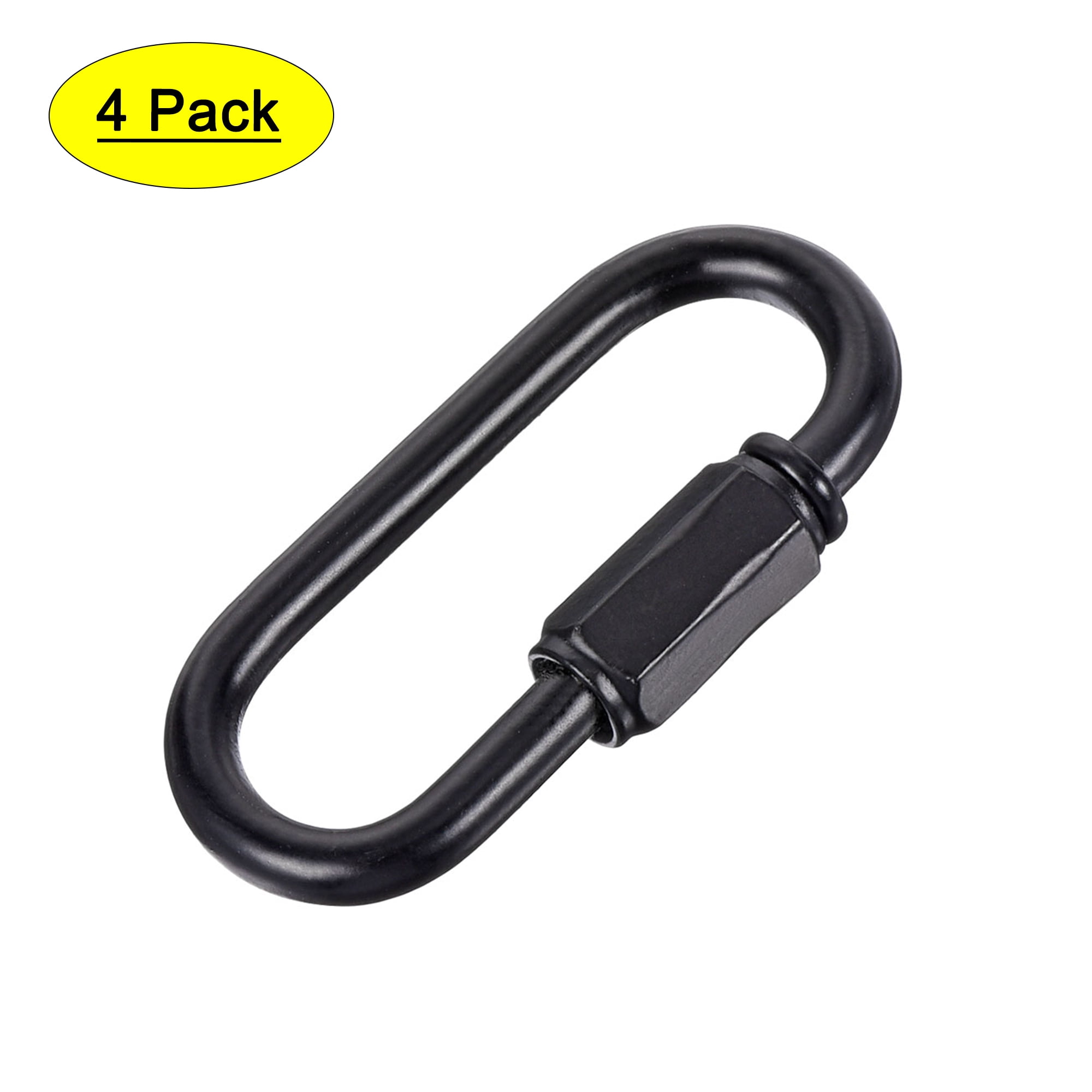 Uxcell 4mm Oval Shape Quick Link Screw Lock Chain Connector Black 4 ...