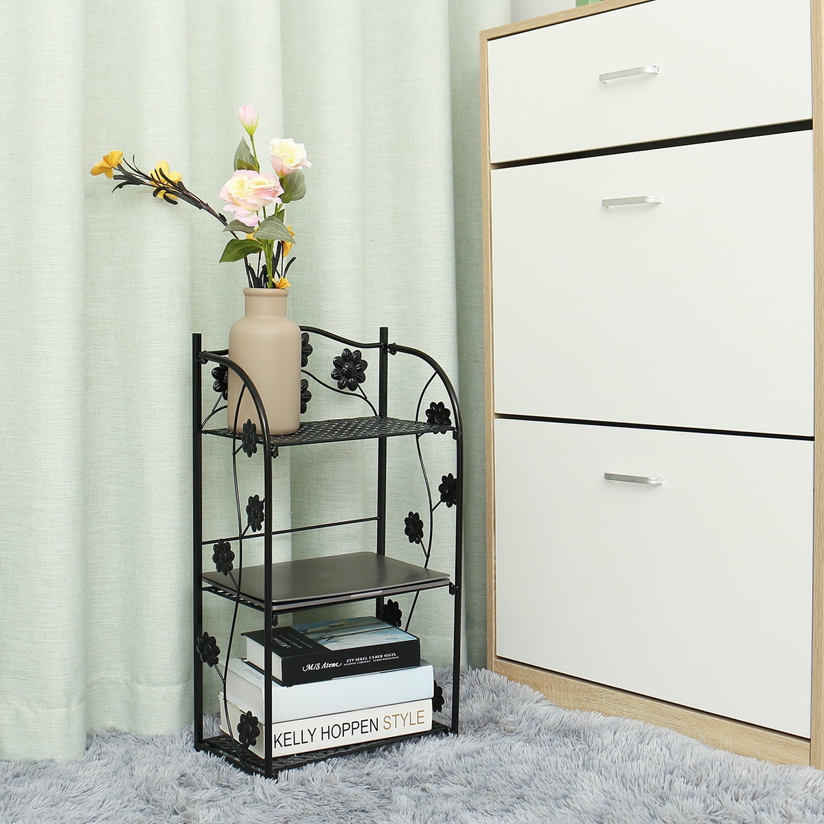 3-Tier Ladder Storage , Compact Multipurpose Shelf Display Rack, Free ...