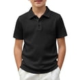 2026 New Boys Breeze Polo Shirts Short Sleeve V-Neck Textured Knitted ...