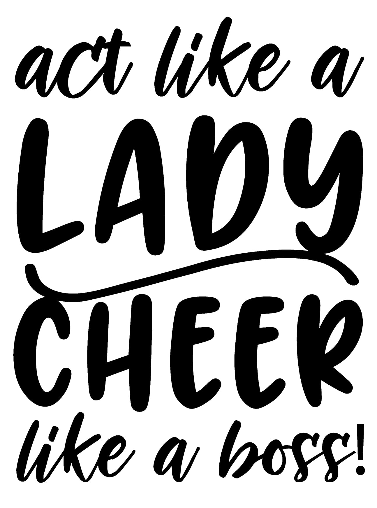 Act Like A Lady Cheer Like A Boss Cheerleading Sports Love Wall Decals ...