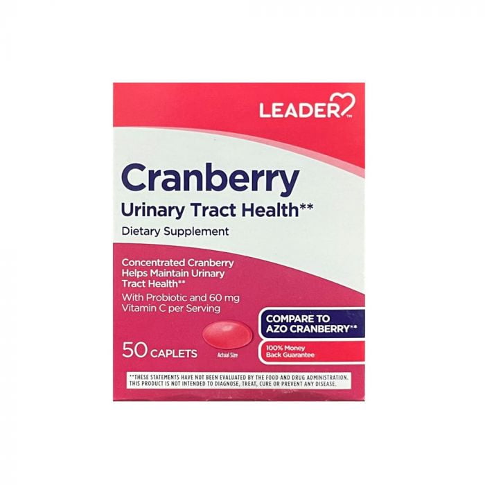 Leader Cranberry Urinary Tract Health Caplets, 50 Ea, 3 Pack - Walmart.com